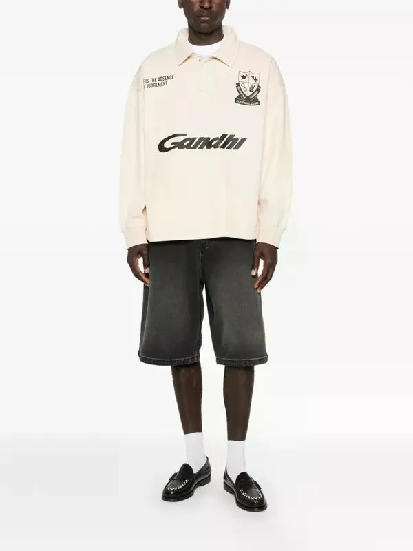 HOPEIUM Logo-print Polo-collar Sweater