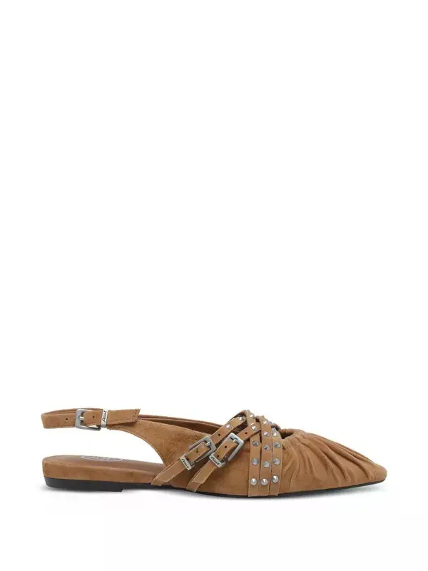 Ash Bianca Studded Suede Mules - Neutrals