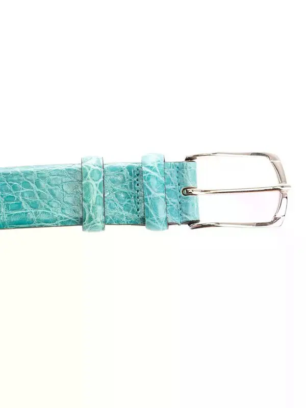 ANDREA D'AMICO Leather Crocodile-effect Belt