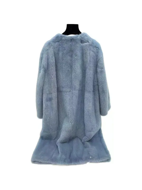 Prada Faux-fur Collarless Coat