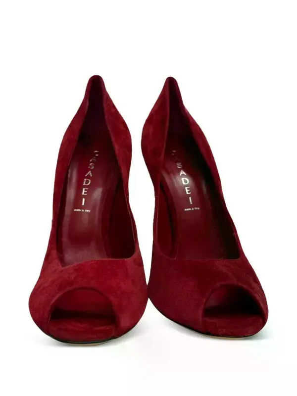 Casadei Peep-toe Suede Pumps