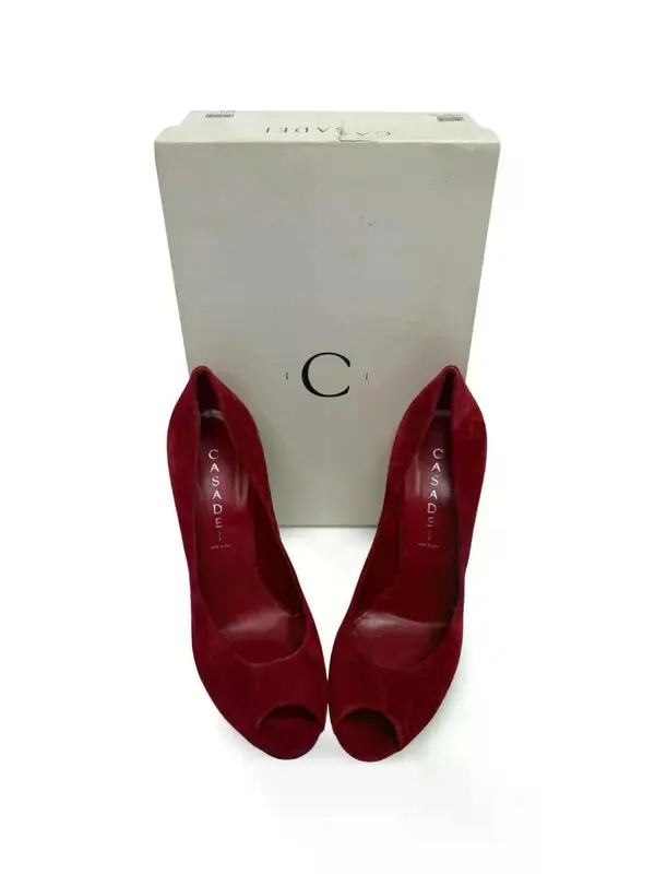Casadei Peep-toe Suede Pumps