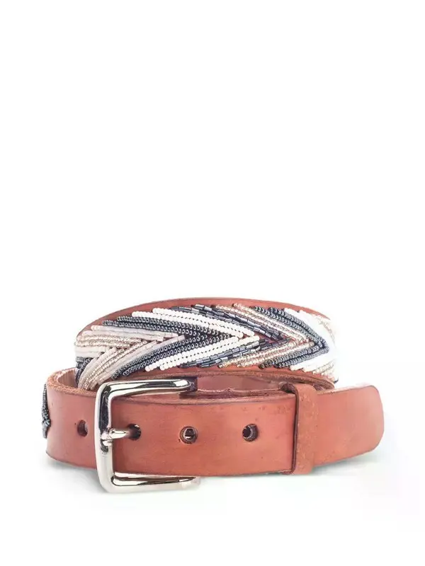 Aspiga Bead-embellished Leather Belt