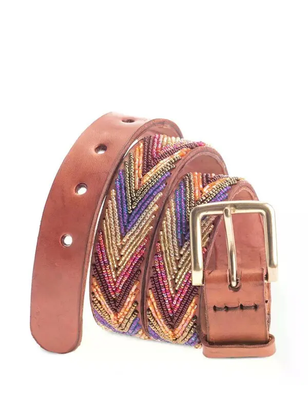Aspiga Arrow Bead-embellished Leather Belt