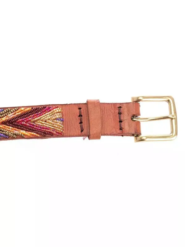 Aspiga Arrow Bead-embellished Leather Belt