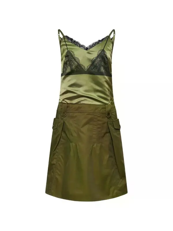 Andersson Bell Lace-bra Printed Cargo Dress - Green