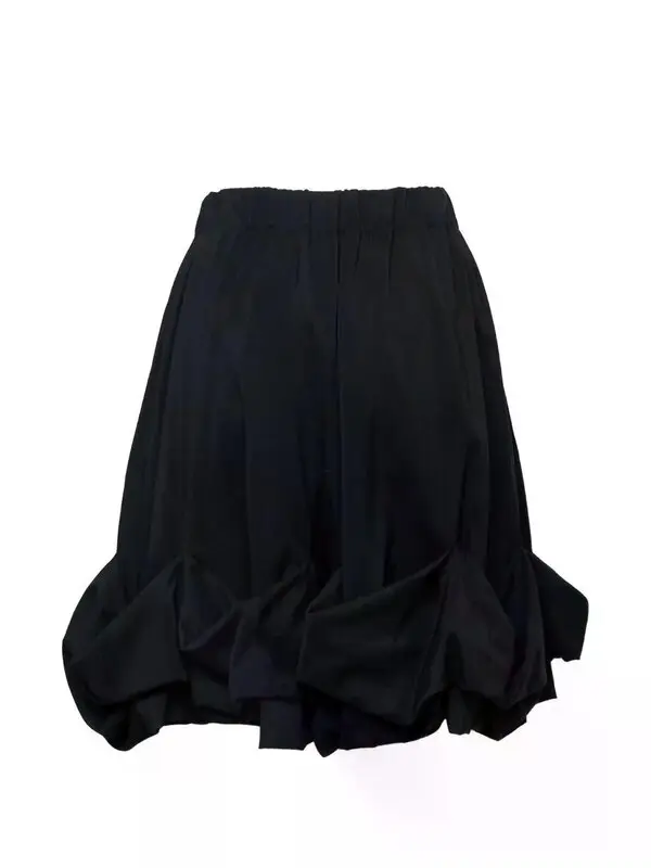 ENFOLD Roll-up Draped Shorts - Black