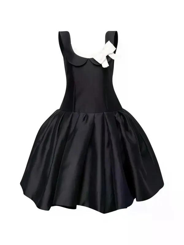 SHUSHU/TONG Bow-detail Pleated Dress - Black