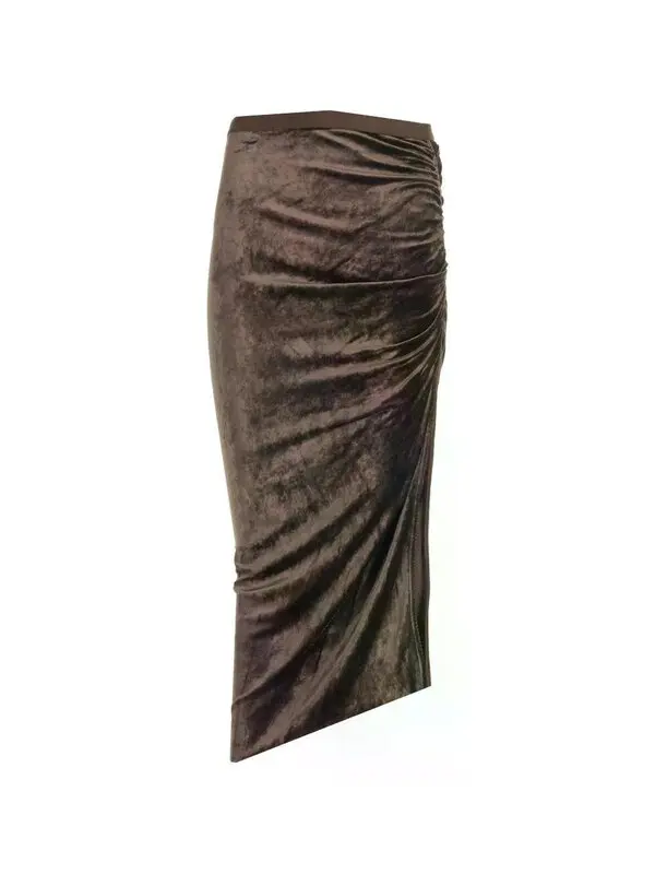 Rick Owens Svita Ruched Skirt - Brown