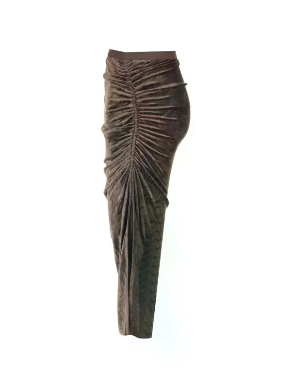 Rick Owens Svita Ruched Skirt - Brown
