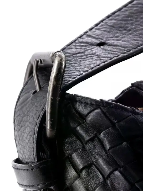 Bottega Veneta Square Flap Messenger Bag Intrecciato Nappa Medium - Black