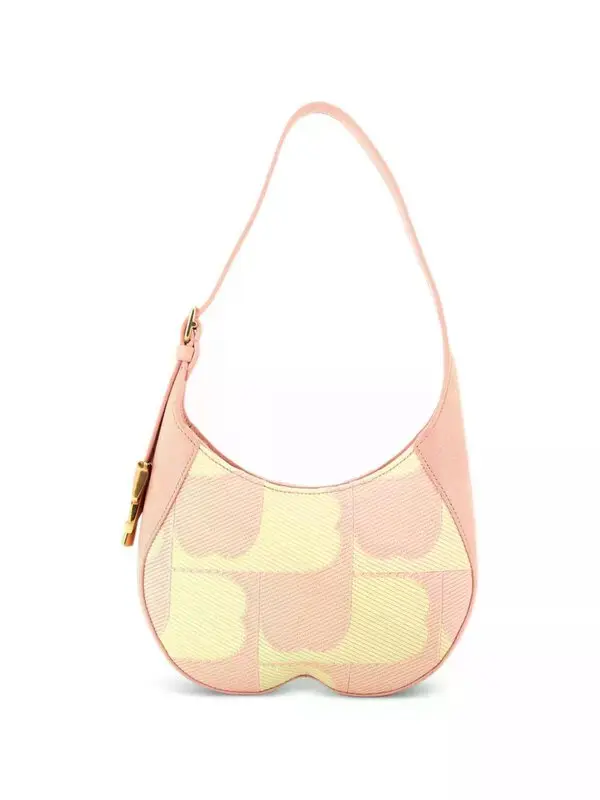Burberry Chess Printed Canvas And Leather Small Shoulder Bag - Pink