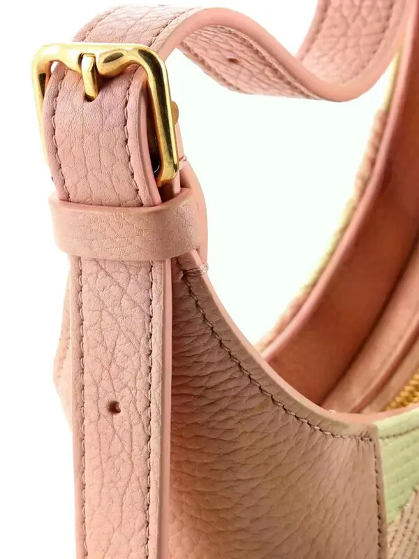 Burberry Chess Printed Canvas And Leather Small Shoulder Bag - Pink