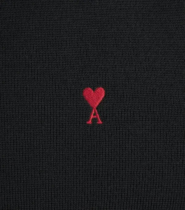 AMI Paris De Coeur Wool Sweater - Black
