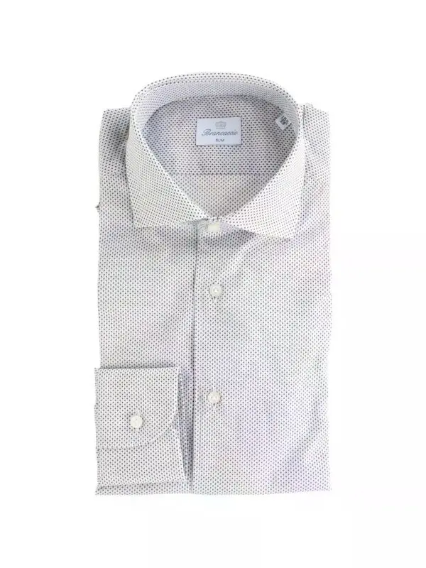 BRANCACCIO Micro-patterned Slim-fit Shirt