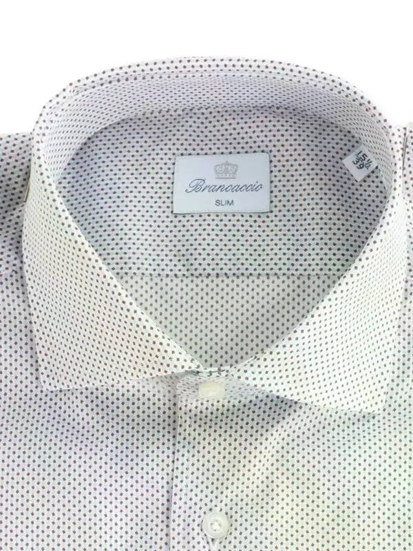 BRANCACCIO Micro-patterned Slim-fit Shirt