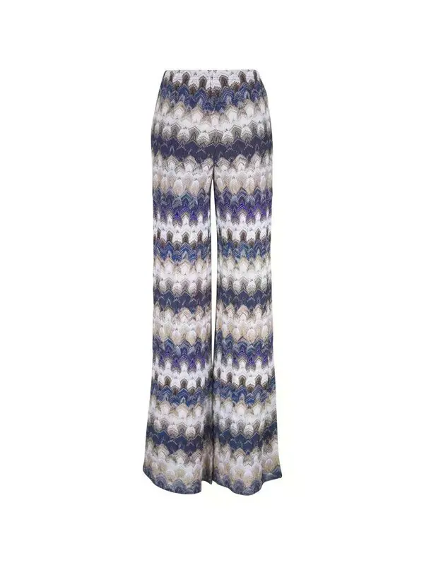 Missoni Zigzag-knit Wide-leg Trousers - Blue
