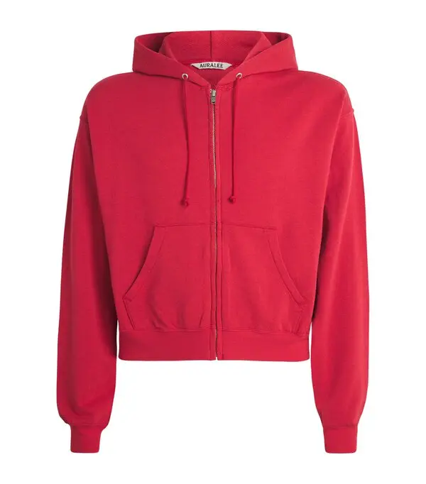 Auralee Cotton-wool-silk Zip-up Hoodie