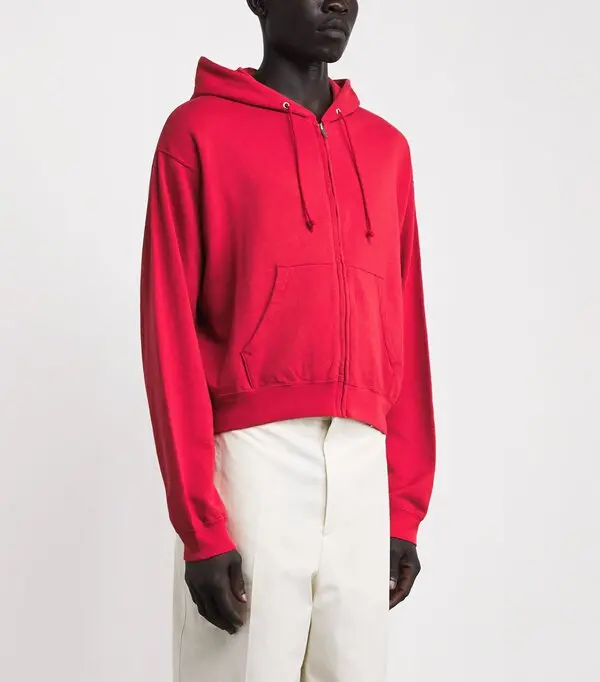 Auralee Cotton-wool-silk Zip-up Hoodie