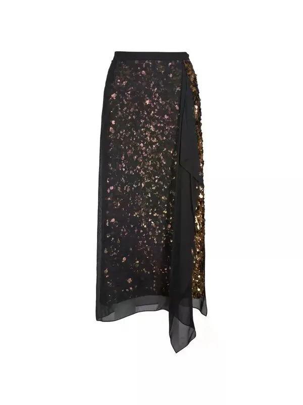 Michael Kors Sequin-embellished Draped Maxi Skirt