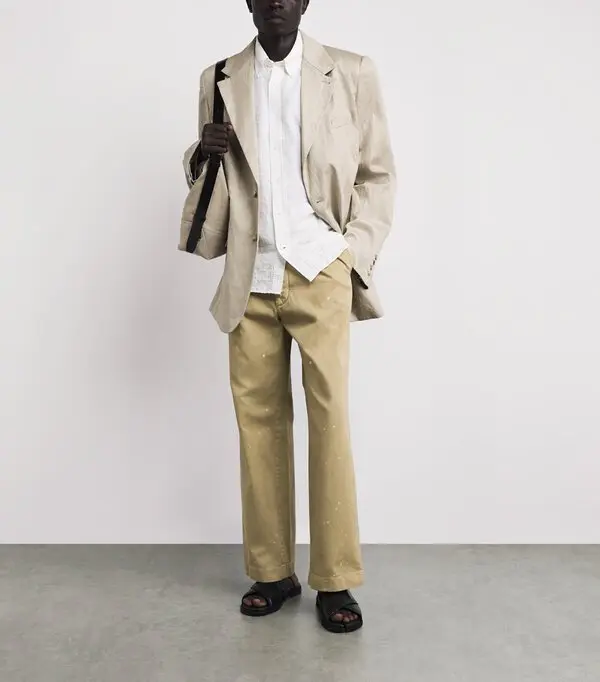 Auralee Cotton Garment-dyed Chinos - Beige