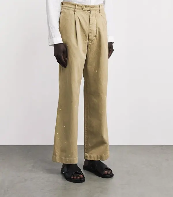 Auralee Cotton Garment-dyed Chinos - Beige