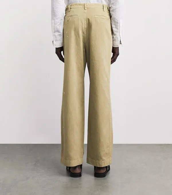 Auralee Cotton Garment-dyed Chinos - Beige