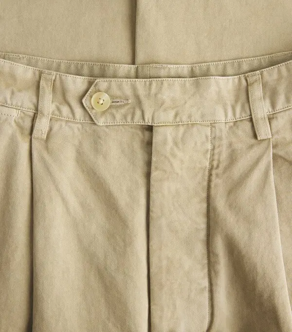 Auralee Cotton Garment-dyed Chinos - Beige