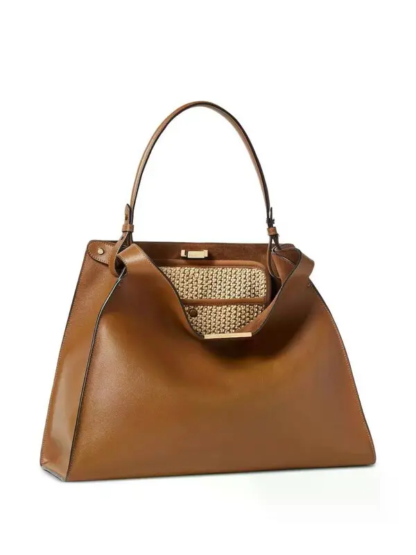 Fendi Medium Peekaboo Way Leather Tote Bag - Brown