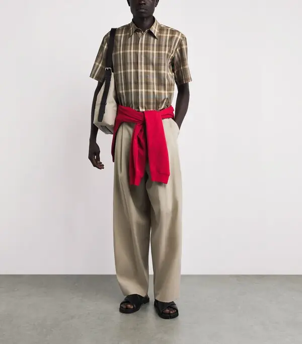 Auralee Wool Check Shirt - Brown
