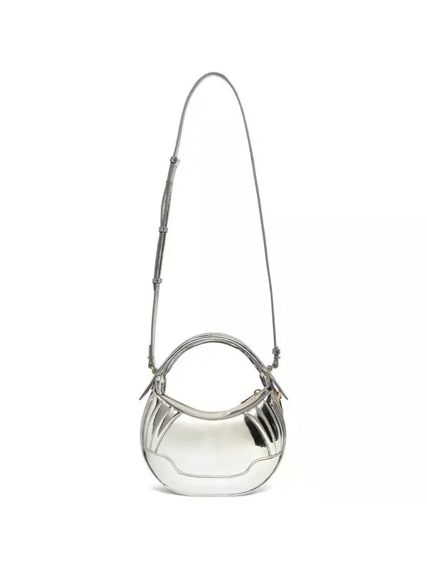 Casablanca Biker Metallic Cross Body Bag - Silver