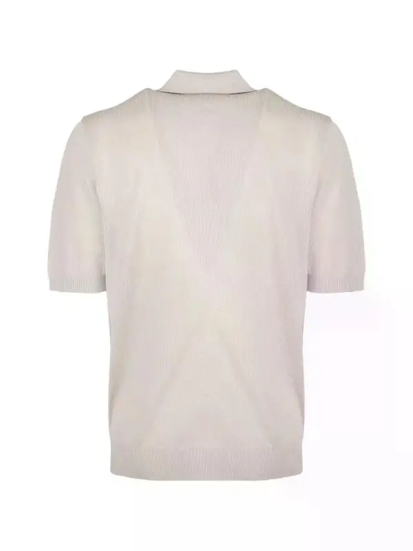 Eleventy Short-sleeve Polo Sweater - Neutrals