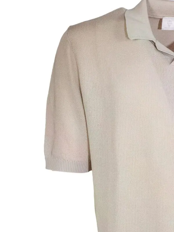 Eleventy Short-sleeve Polo Sweater - Neutrals