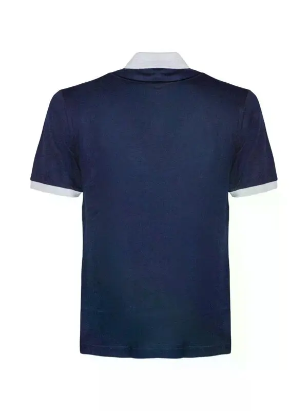 Eleventy Contrast-trim Polo Shirt - Blue