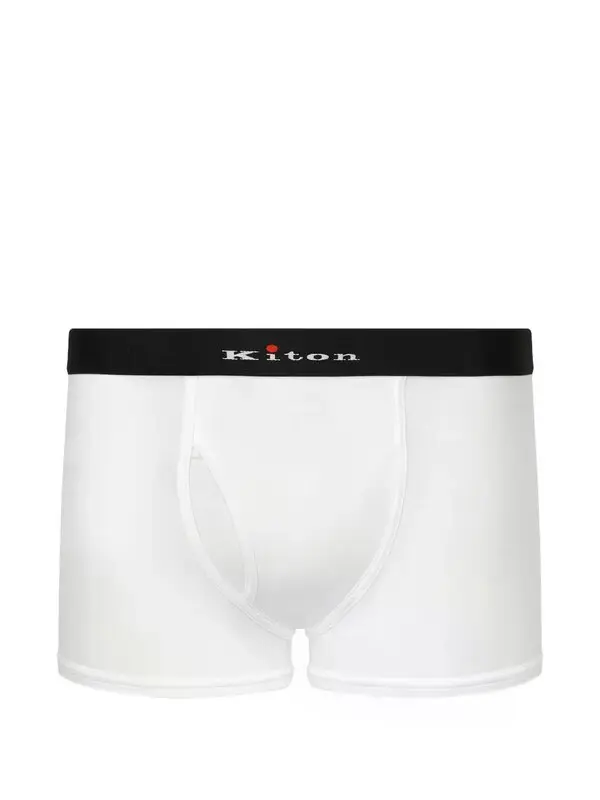 Kiton Logo-waistband Boxer Briefs - White