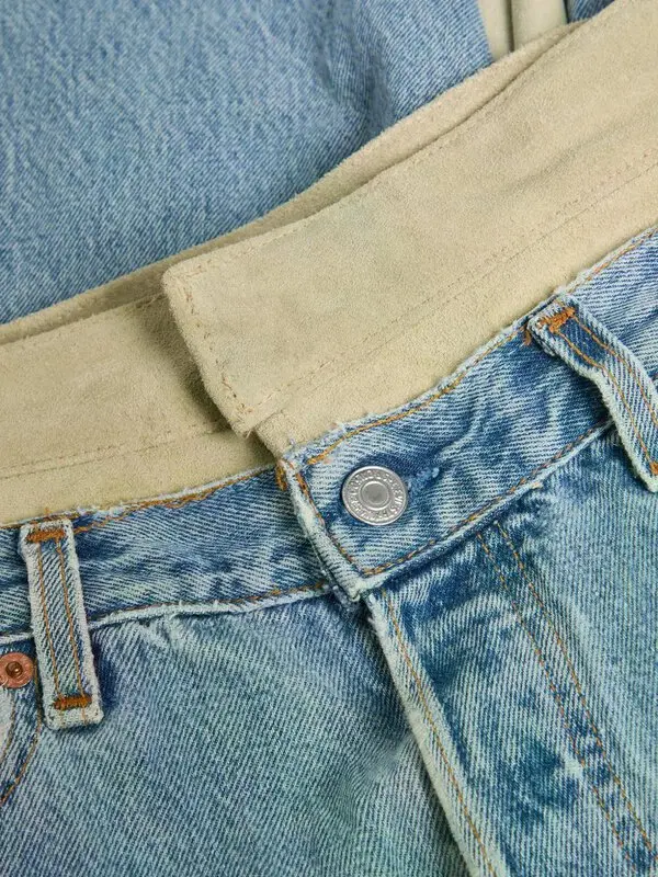 B Sides Suede-panelled Patchwork Jeans