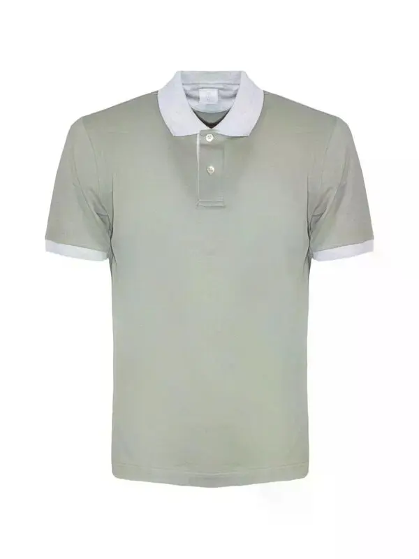 Eleventy Contrast-trim Short-sleeve Polo Shirt - Green