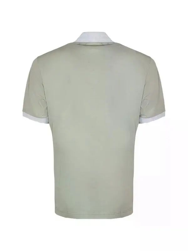 Eleventy Contrast-trim Short-sleeve Polo Shirt - Green