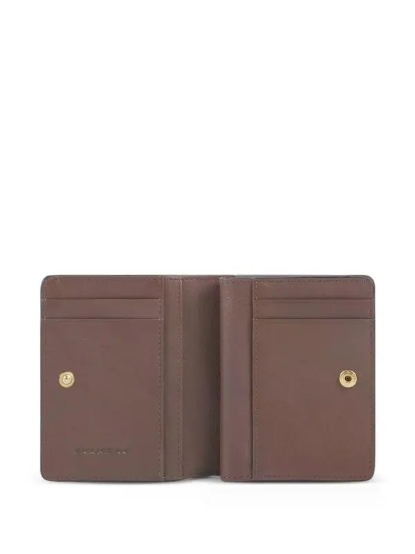 PIQUADRO Logo-plaque Bi-fold Leather Wallet - Orange