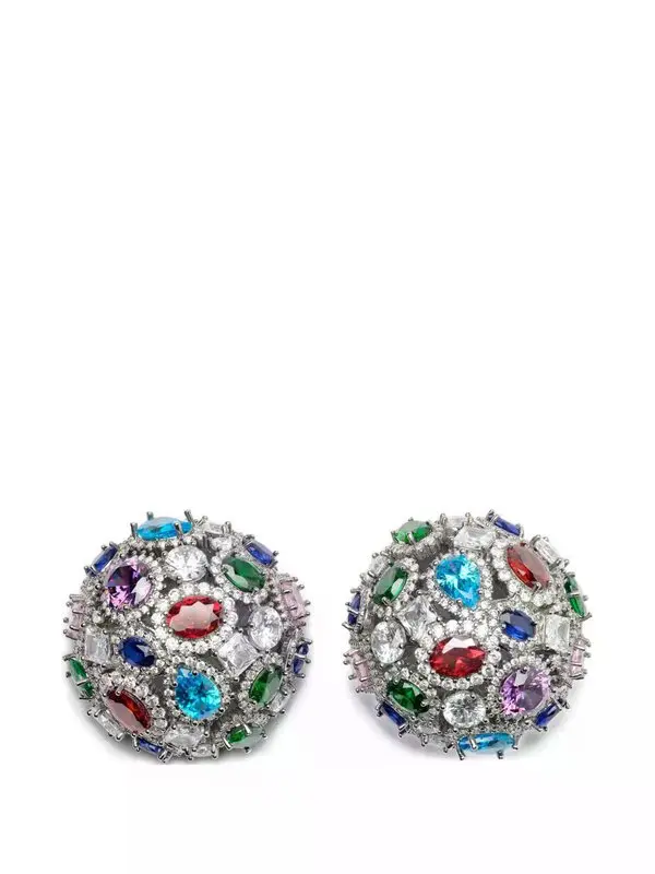 MAISON MARGIELA Cluster Crystal-embellished Dome Earrings - Silver