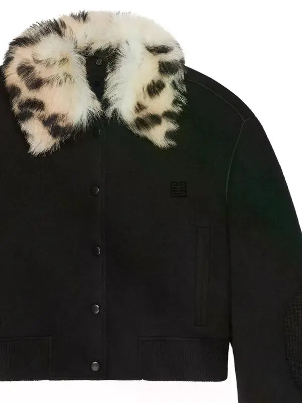 Givenchy 4g-logo Faux-fur Collar Cropped Jacket