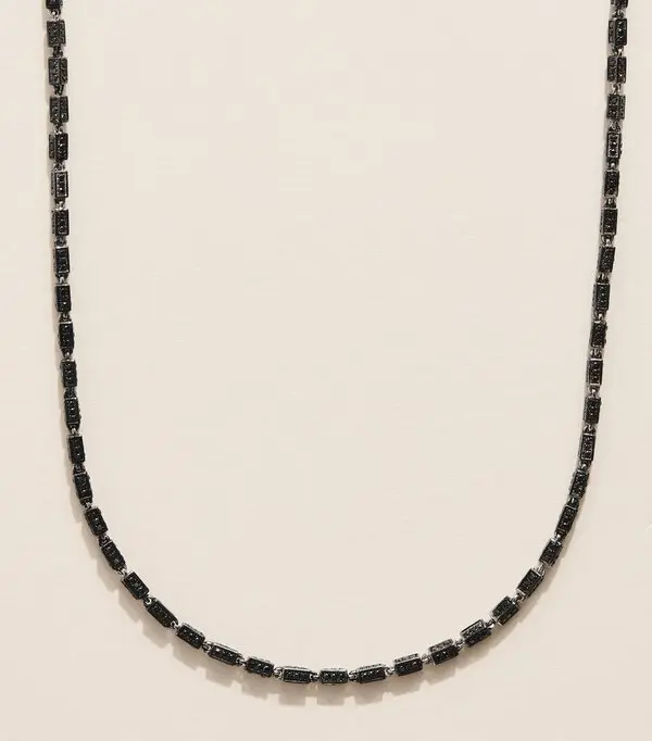 SUZANNE KALAN Gold And Black Diamond Block-chain Necklace - White