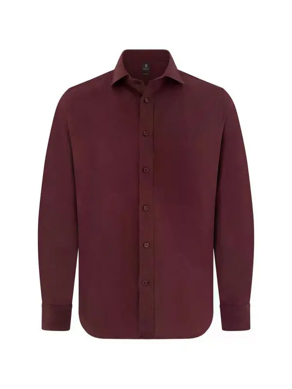 Boggi Milano Garment-washed Linen Shirt - Red