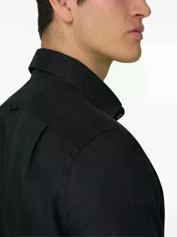 Boggi Milano Regular Fit Linen Shirt - Black