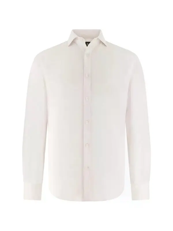 Boggi Milano Garment-washed Linen Shirt - White