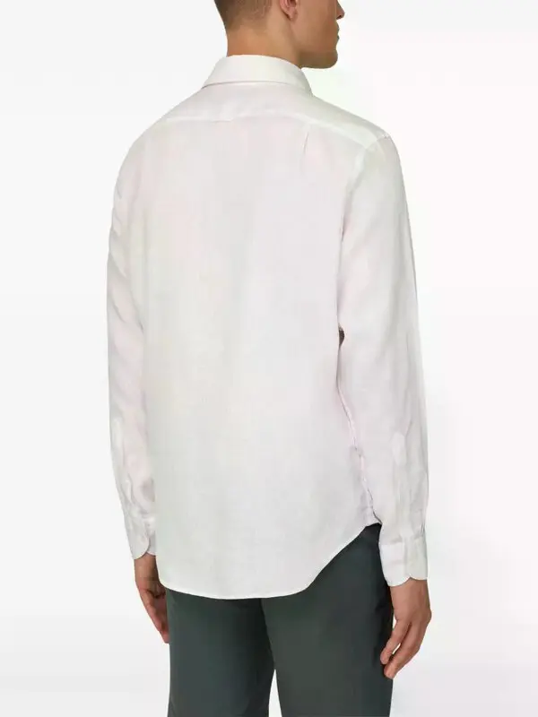 Boggi Milano Garment-washed Linen Shirt - White