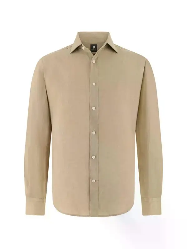 Boggi Milano Garment-washed Linen Shirt - Neutrals