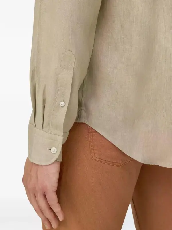 Boggi Milano Garment-washed Linen Shirt - Neutrals