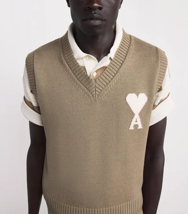 Ami Wool-cotton De Coeur Sweater Vest