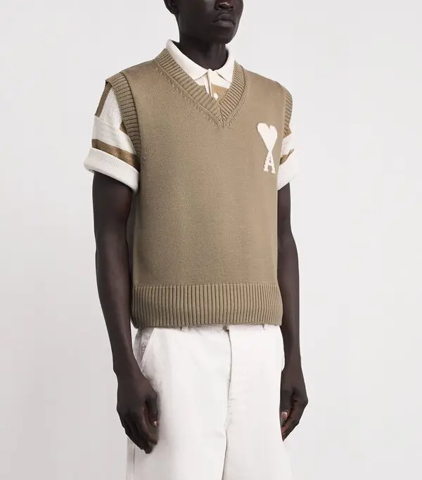 Ami Wool-cotton De Coeur Sweater Vest